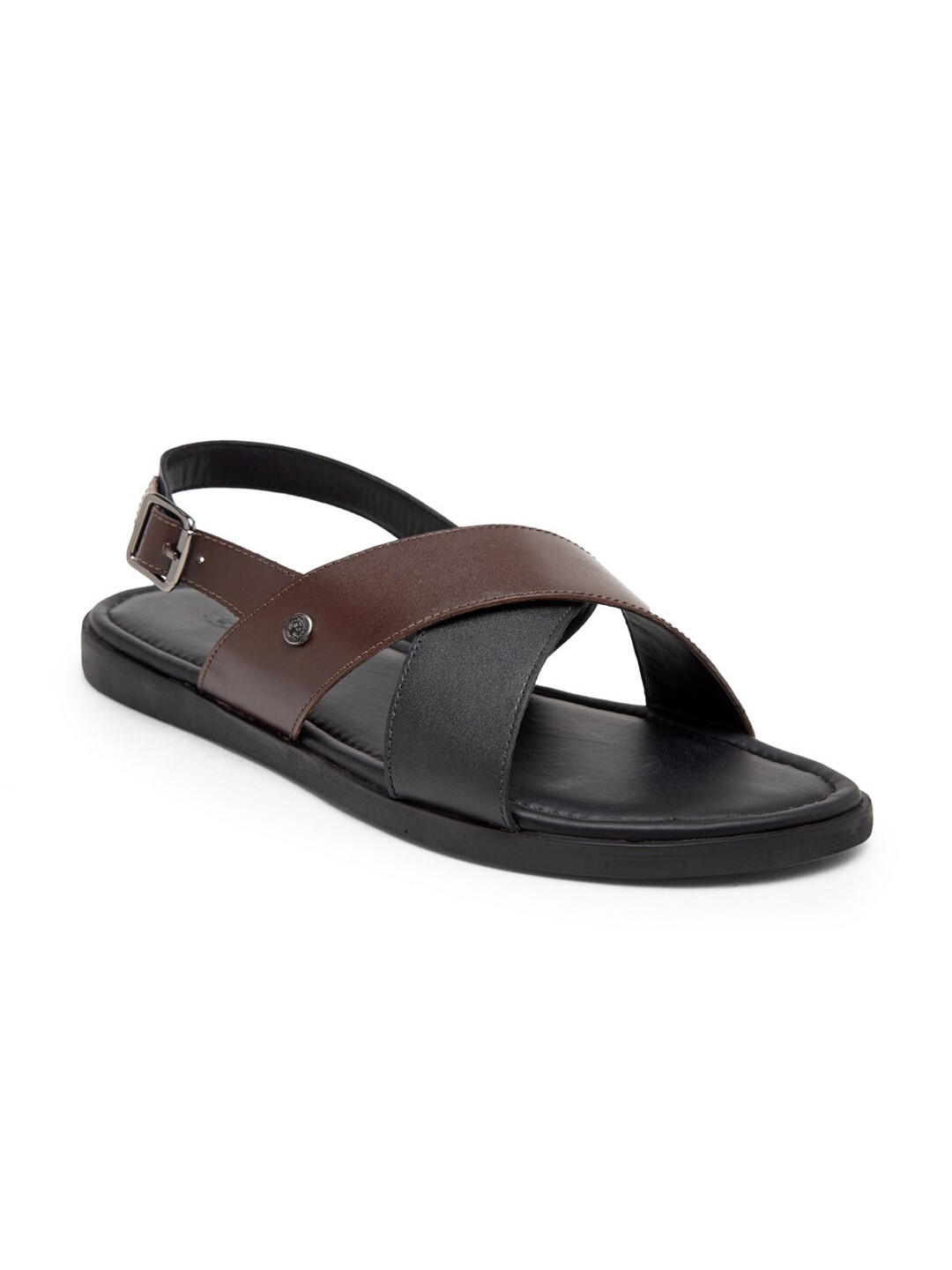 Buy BEAVER Men Open Toe Leather Comfort Sandals With Buckle Closure ...