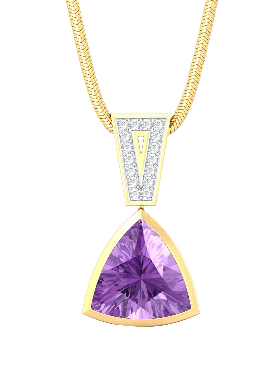 Buy MELORRA Deep Purple 18KT Gold Diamond Pendant 2.89gm - Pendant ...