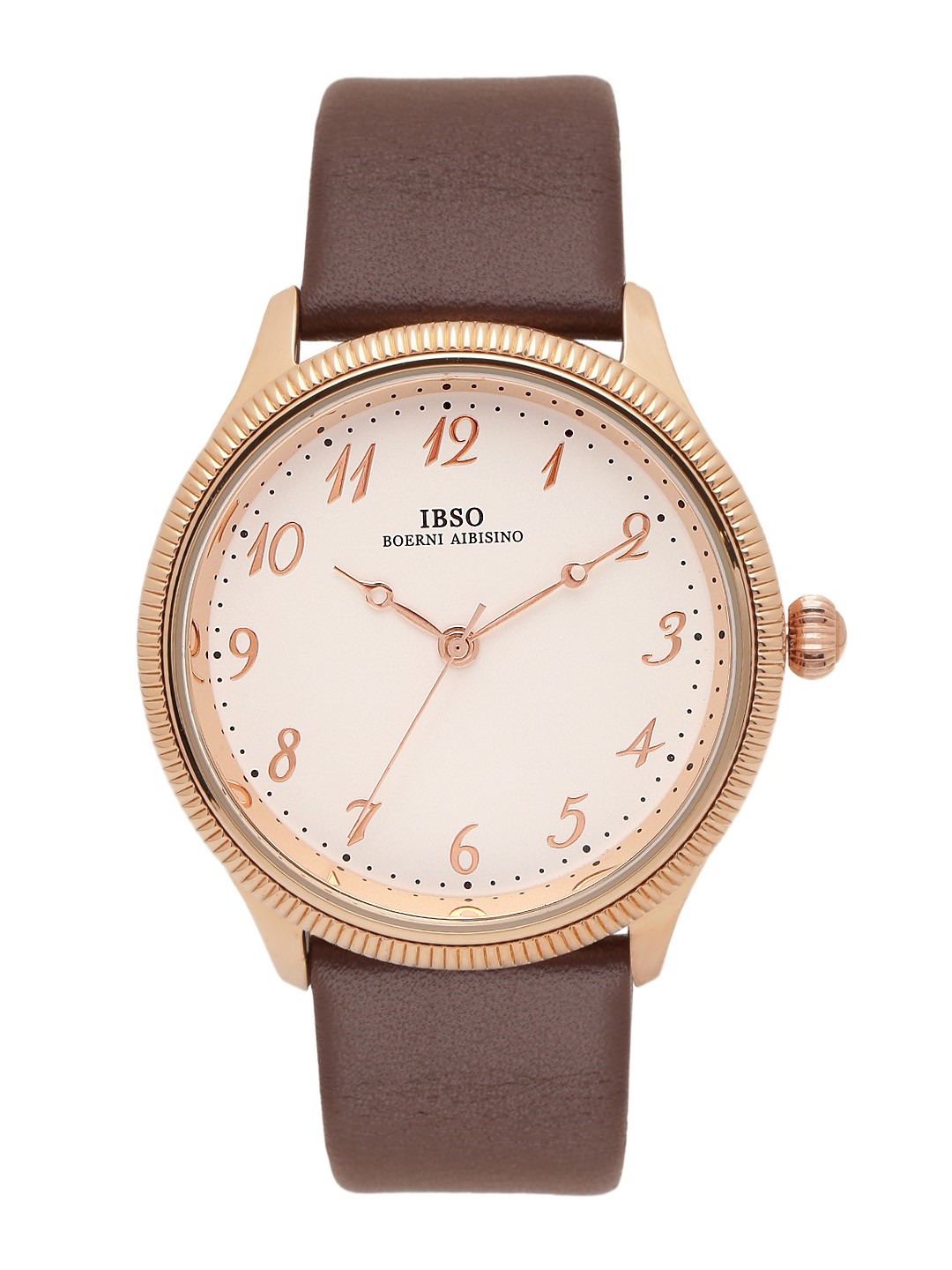 Buy IBSO Men Cream Coloured Dial & Brown Leather Straps Analogue Watch ...