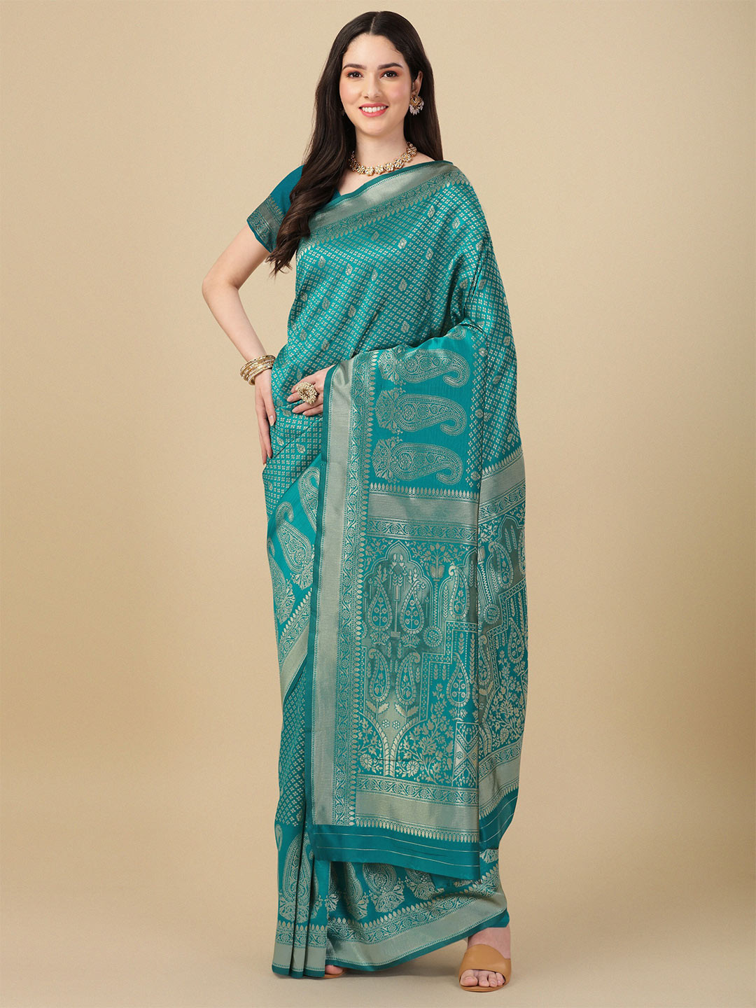 Buy KALINI Woven Design Zari Art Silk Banarasi Saree - Sarees for Women ...