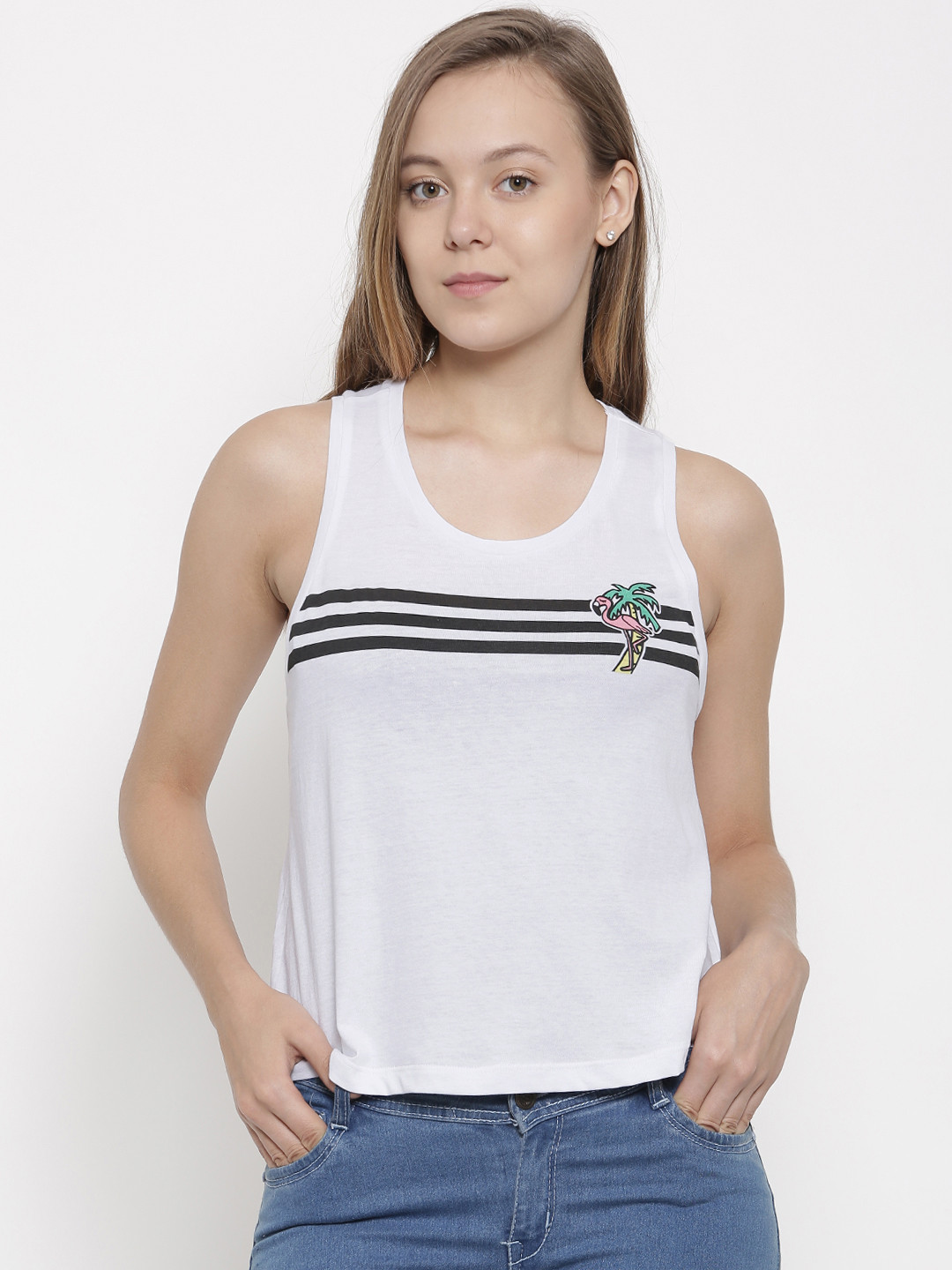 Buy Pink Woman Women White Printed Top - Tops for Women 2239566 | Myntra