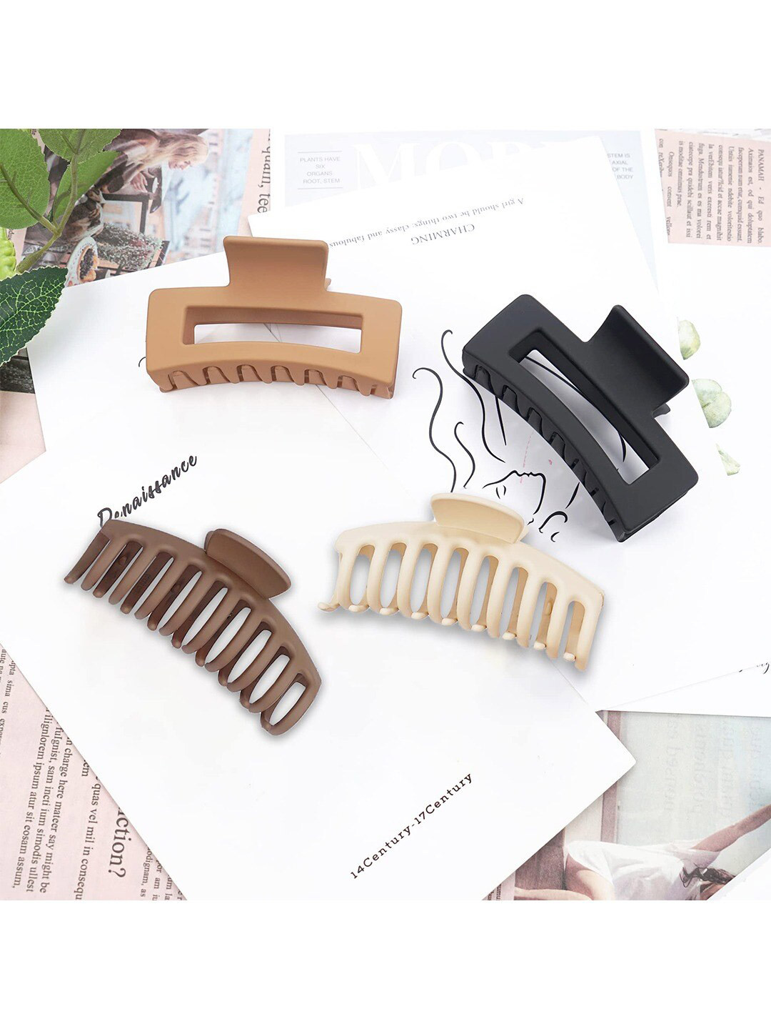 Buy Krelin Set Of 4 Matte Claw Clips - Hair Accessory for Women ...