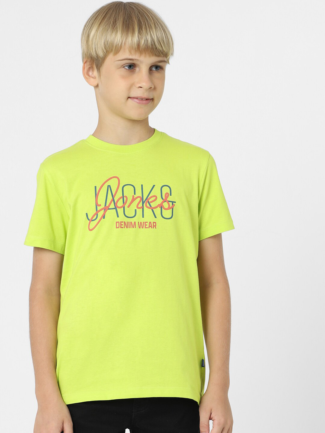 Buy Jack & Jones Junior Boys Typography Printed Cotton T Shirt ...