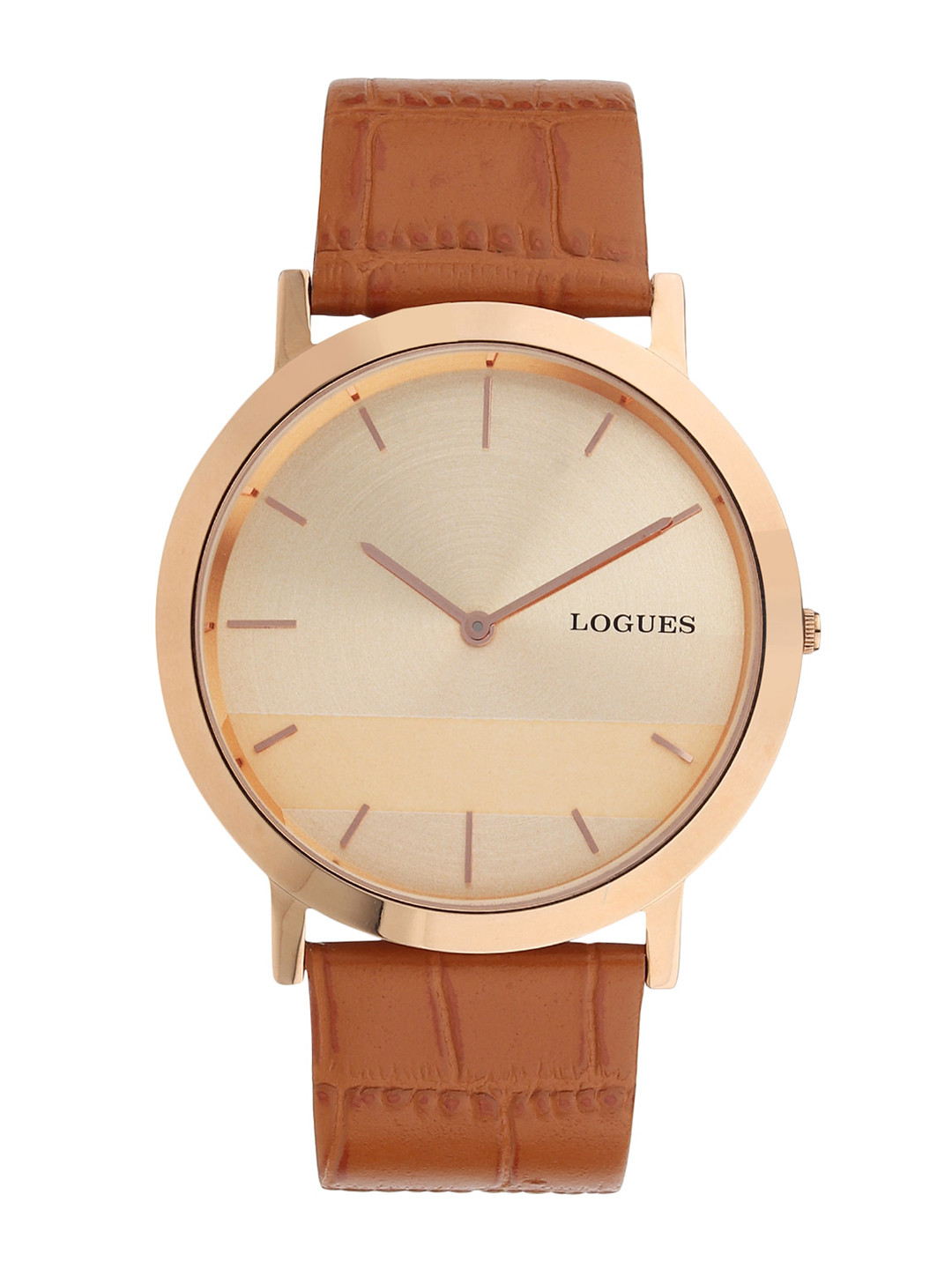 Buy LOGUES Men Dial & Leather Textured Straps Analogue Watch G 1482 WL ...