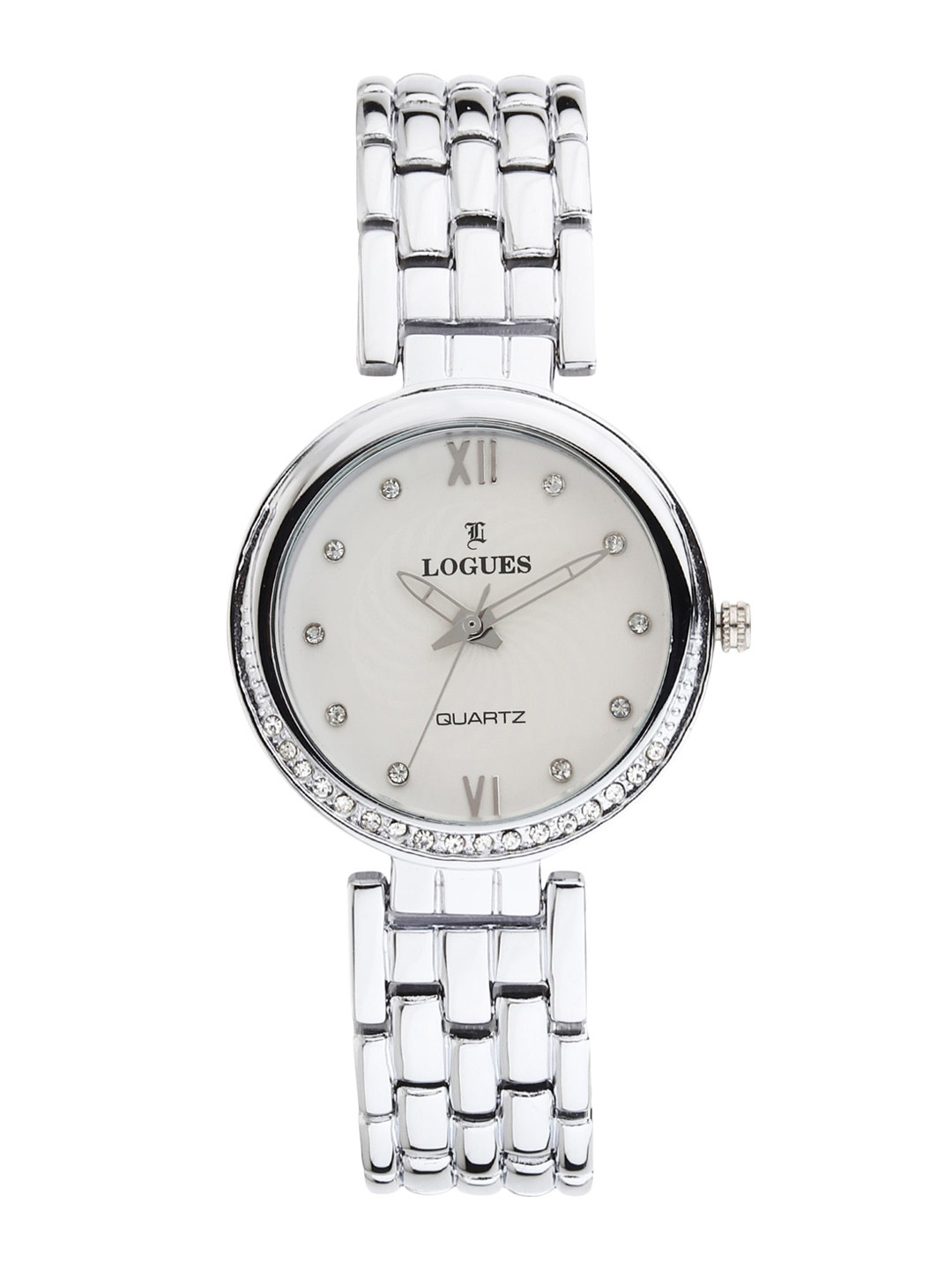 Buy LOGUES Women Embellished Dial & Stainless Steel Analogue Watch L ...