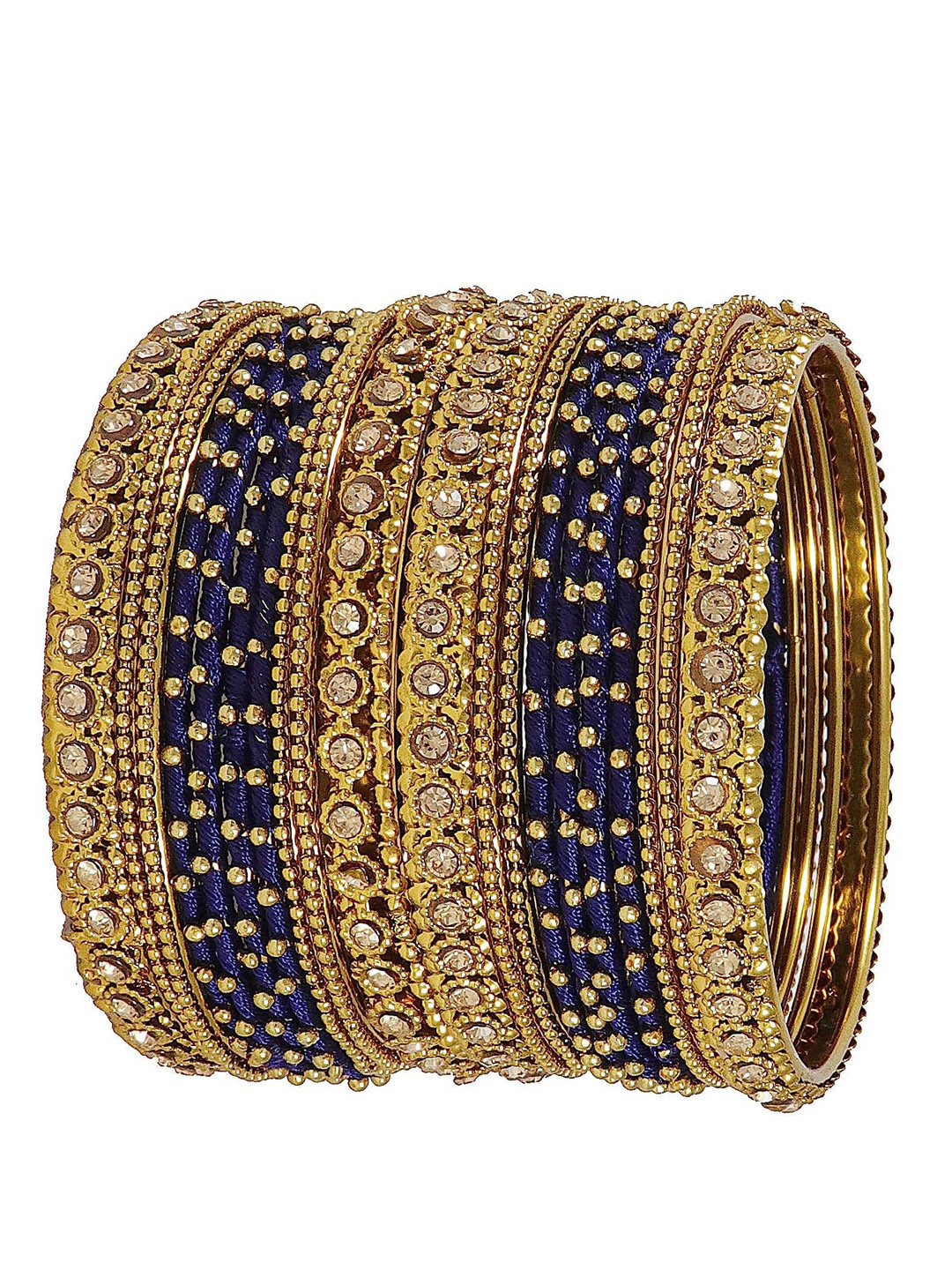 Buy NMII Set Of 20 Zircon Studded Metal Bangles - Bangle for Women ...