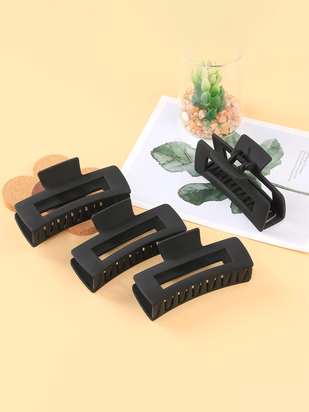 Buy Krelin Set Of 4 Matte Rectangular Claw Clips - Hair Accessory for ...