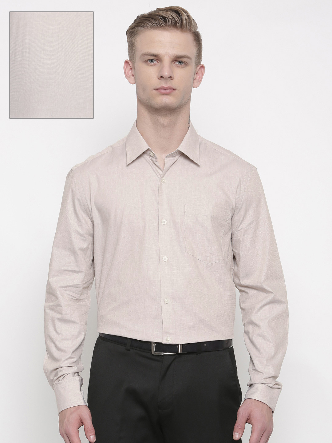 Buy Urbana Men Beige Tailored Fit Solid Formal Shirt - Shirts for Men ...