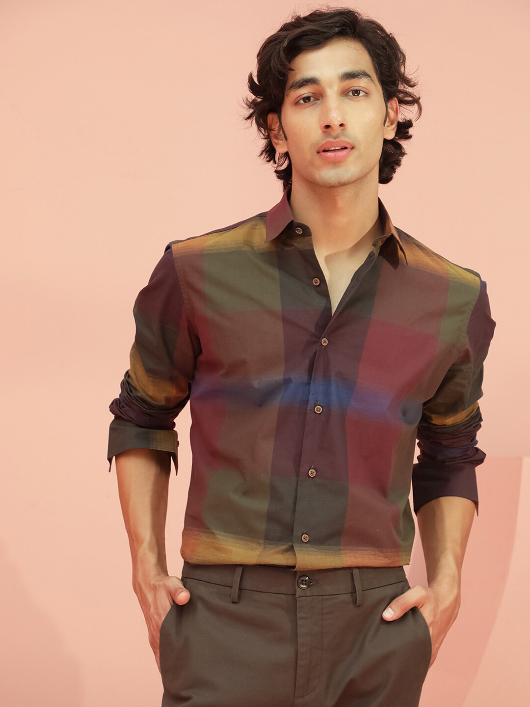 Buy RARE RABBIT Men Trewen Slim Fit Checked Cotton Shirt - Shirts for ...