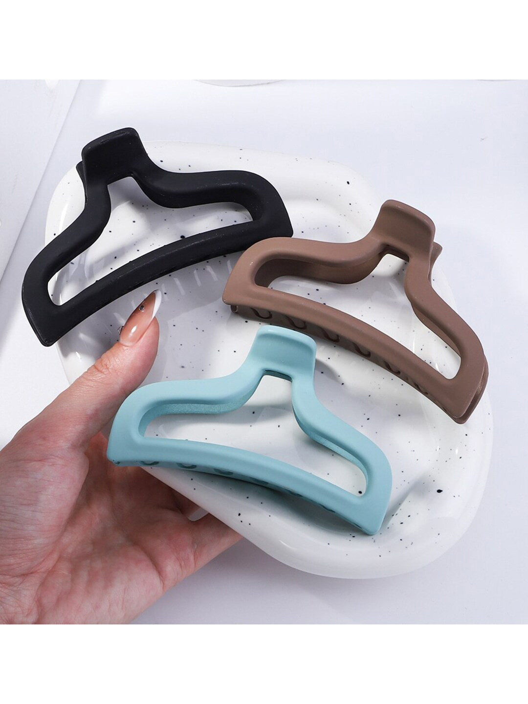 Buy Krelin Set Of 3 Matte Non Slip Claw Clips - Hair Accessory for ...