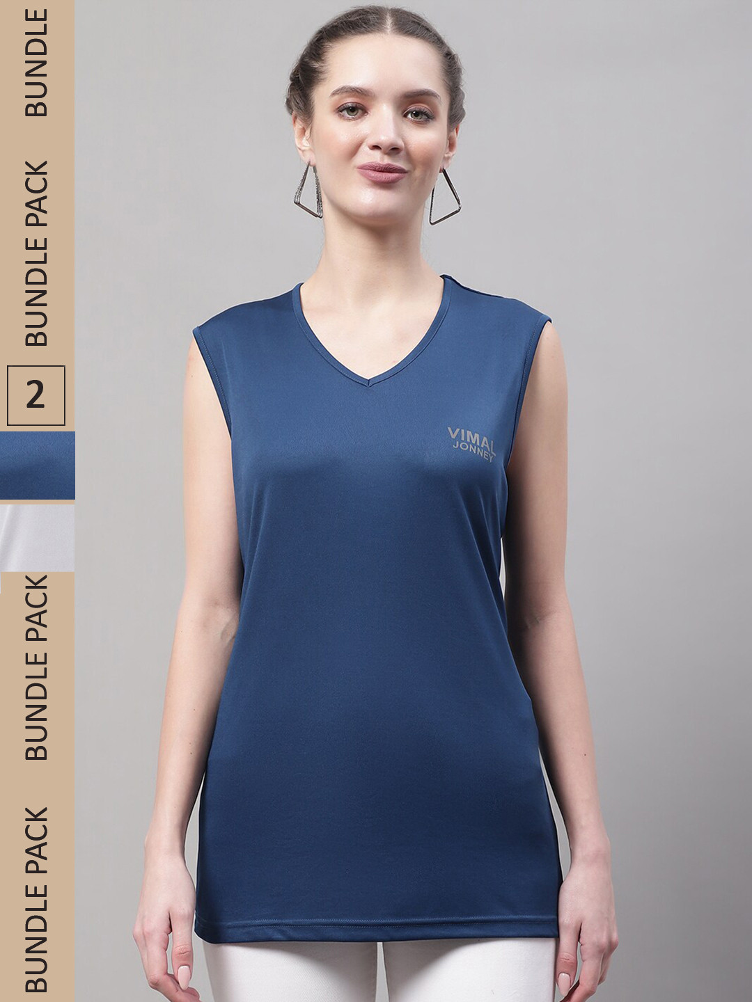 Buy VIMAL JONNEY Pack Of 2 V Neck Dri FIT Gym T Shirt - Tshirts for ...