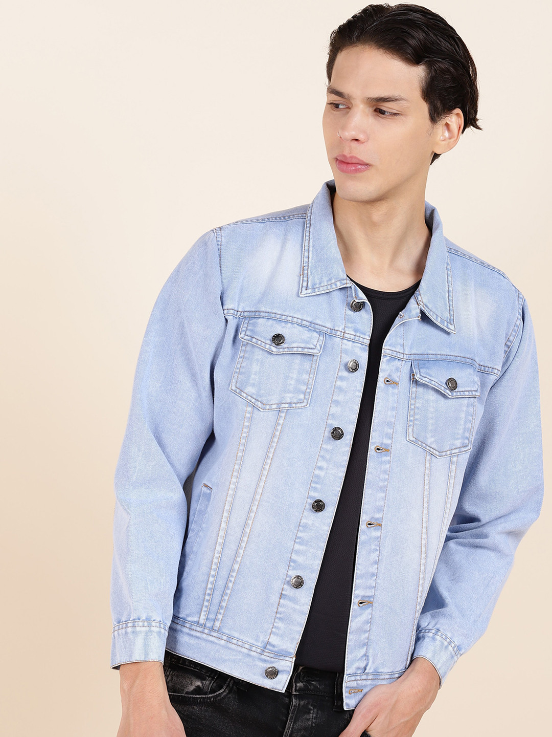 Buy MONTREZ Washed Denim Jacket - Jackets for Men 22420782 | Myntra