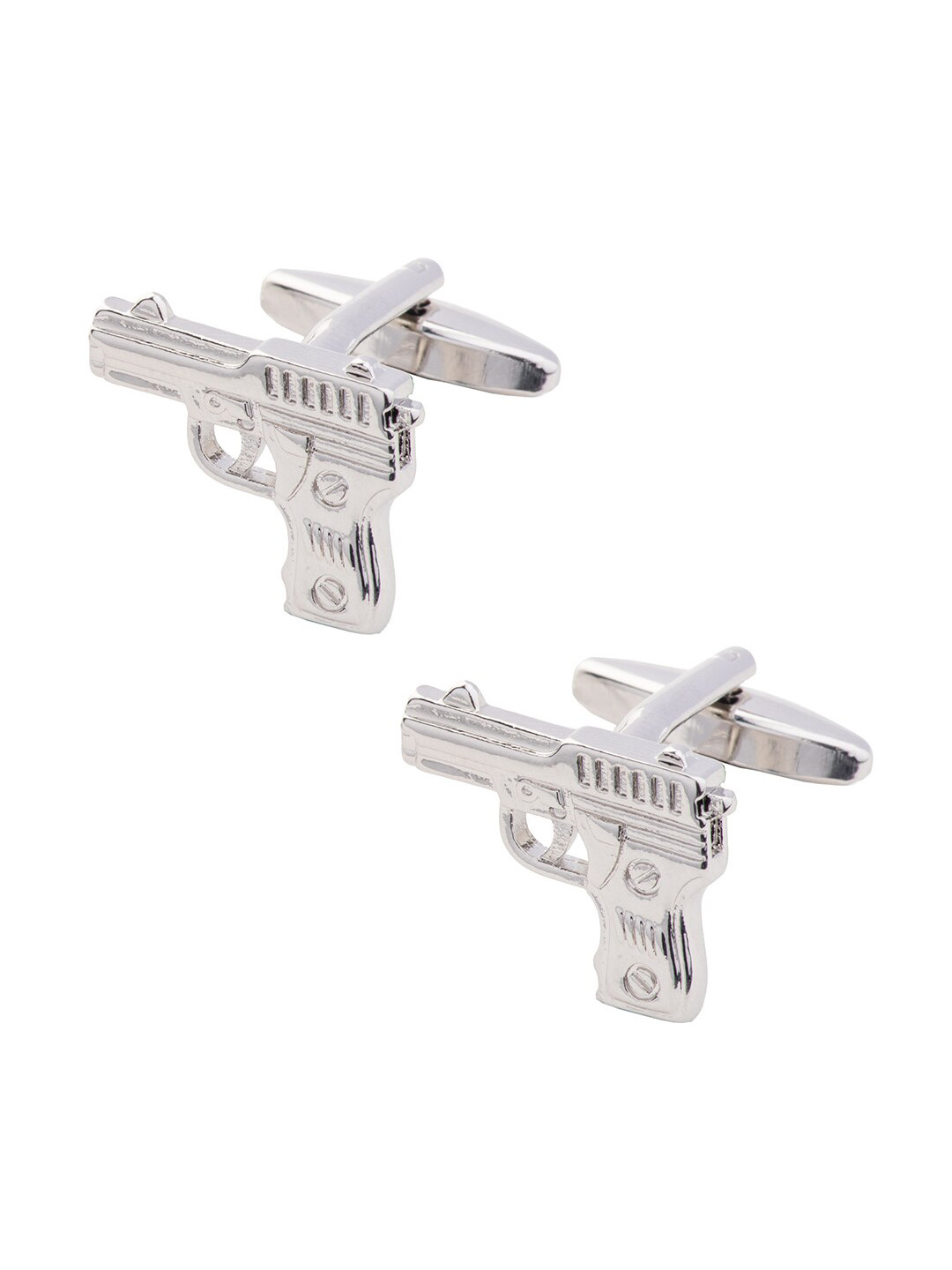 Buy The Tie Hub Silver Plated Shot Gun Cufflink - Cufflinks for Men ...