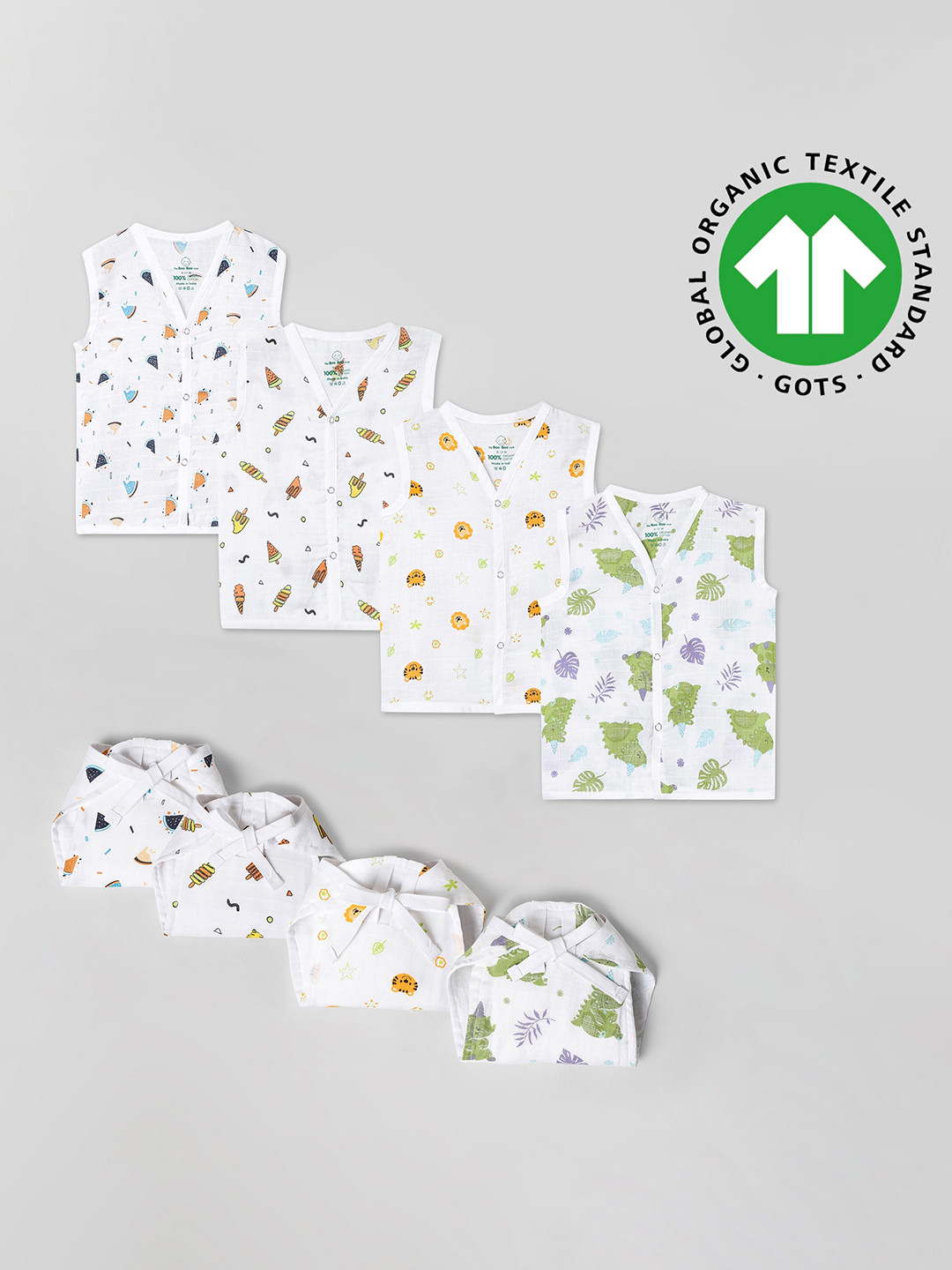 Buy The Boo Boo Club Pack Of 4 Sustainable Organic Cotton Jhabla And ...