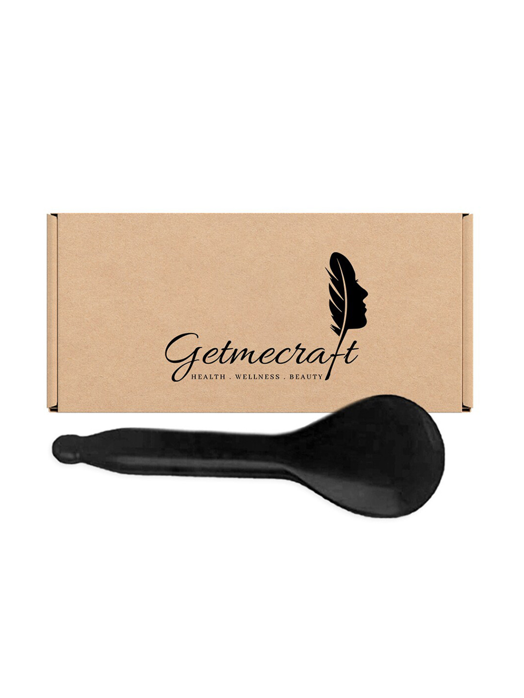 Buy Getmecraft Black Obsidian Spoon Shape Gua Sha Massage Tool - Face ...