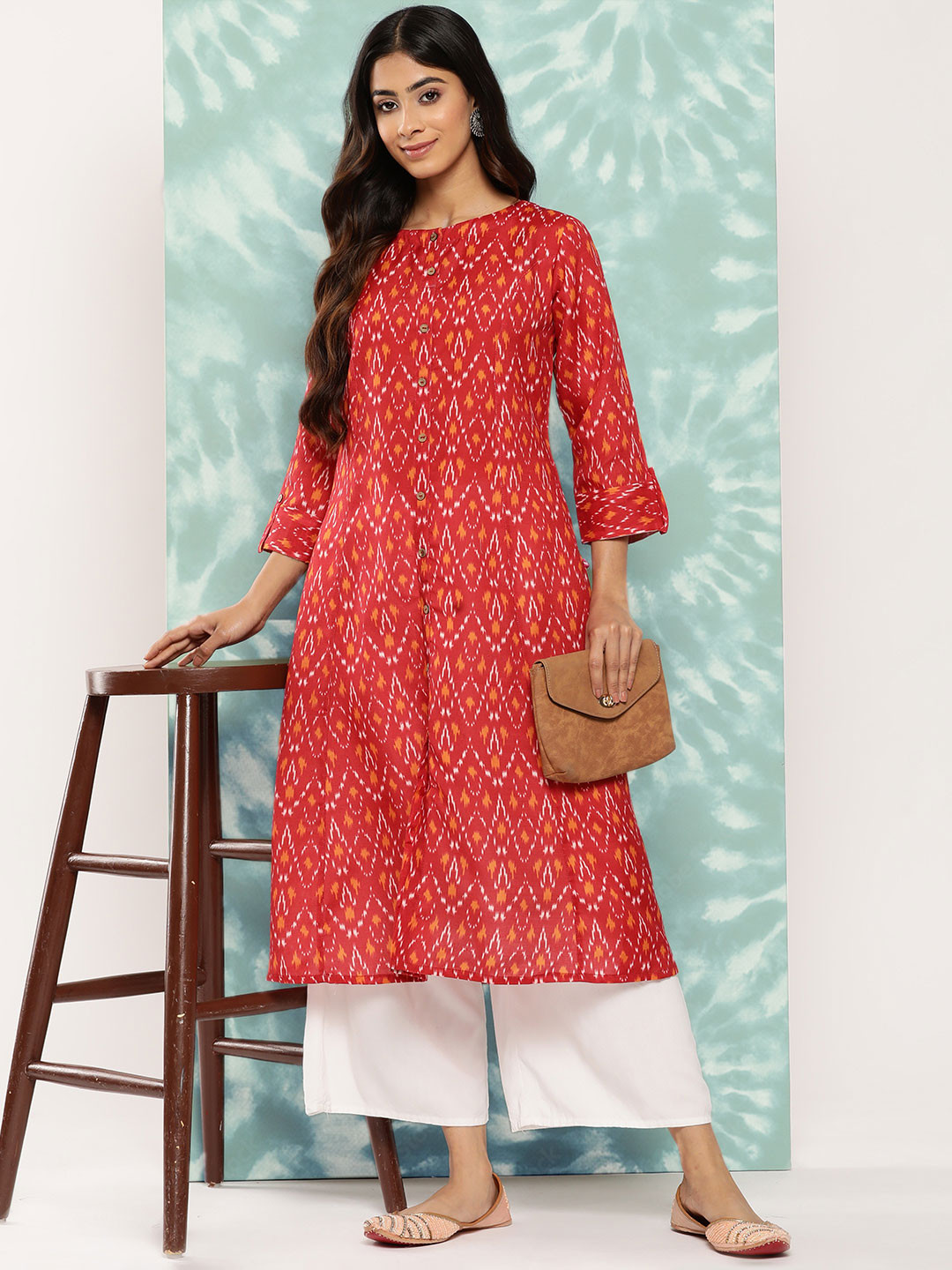 Buy Varanga Women Ethnic Motifs Printed Kurta - Kurtas for Women ...