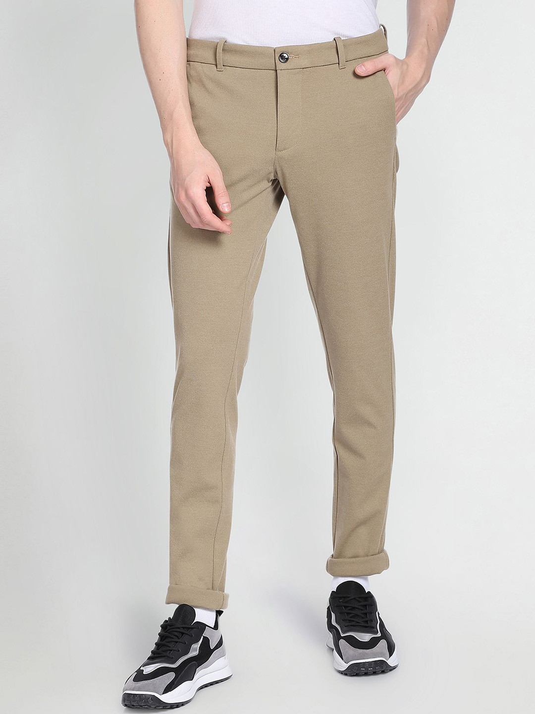 Buy Arrow Sport Men Slim Fit Low Rise Chinos - Trousers for Men ...