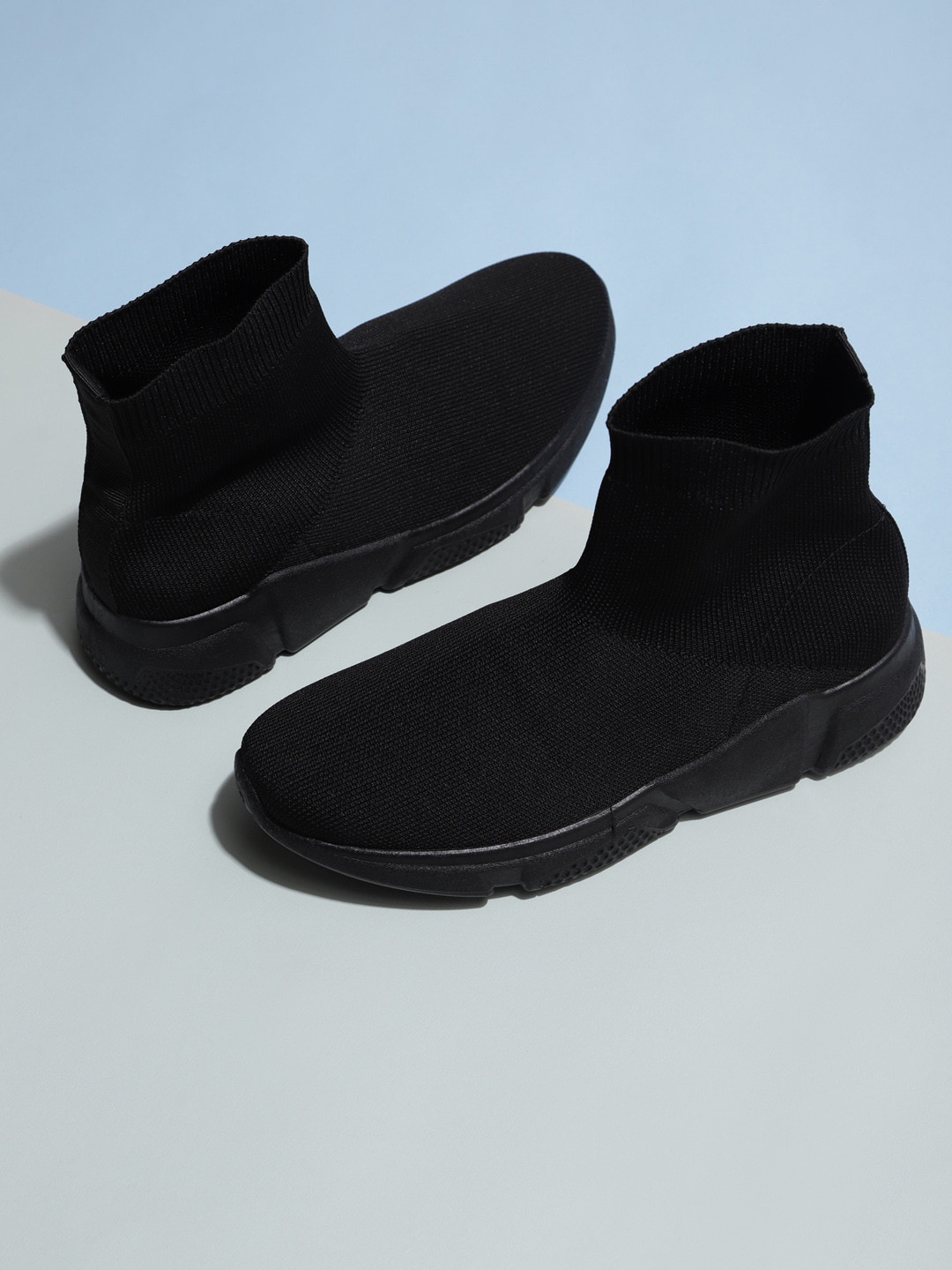 Buy Truffle Collection Women Woven Design Mid Top Slip On Sneakers ...