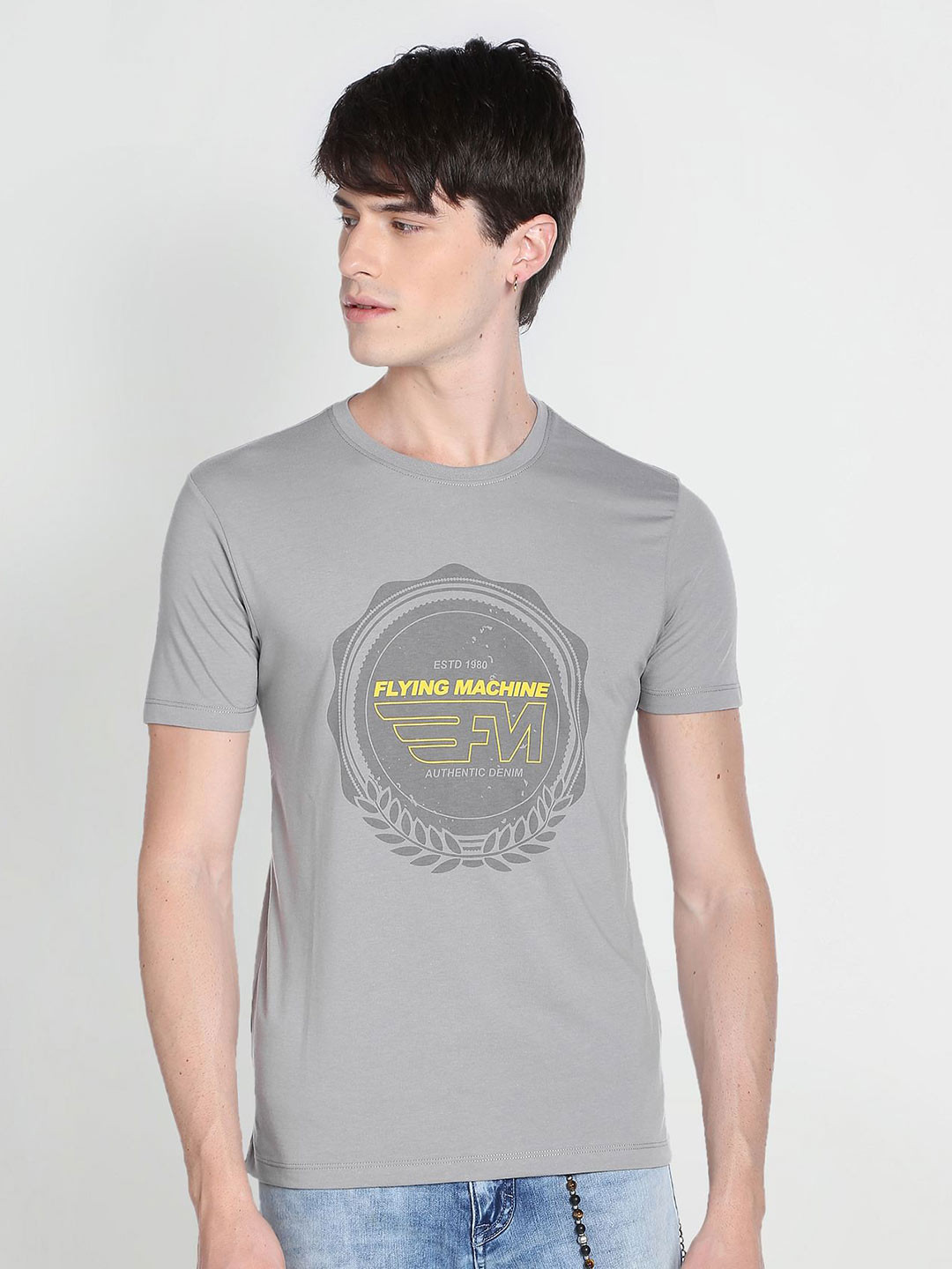 Buy Flying Machine Brand Logo Printed Cotton T Shirt - Tshirts for Men ...