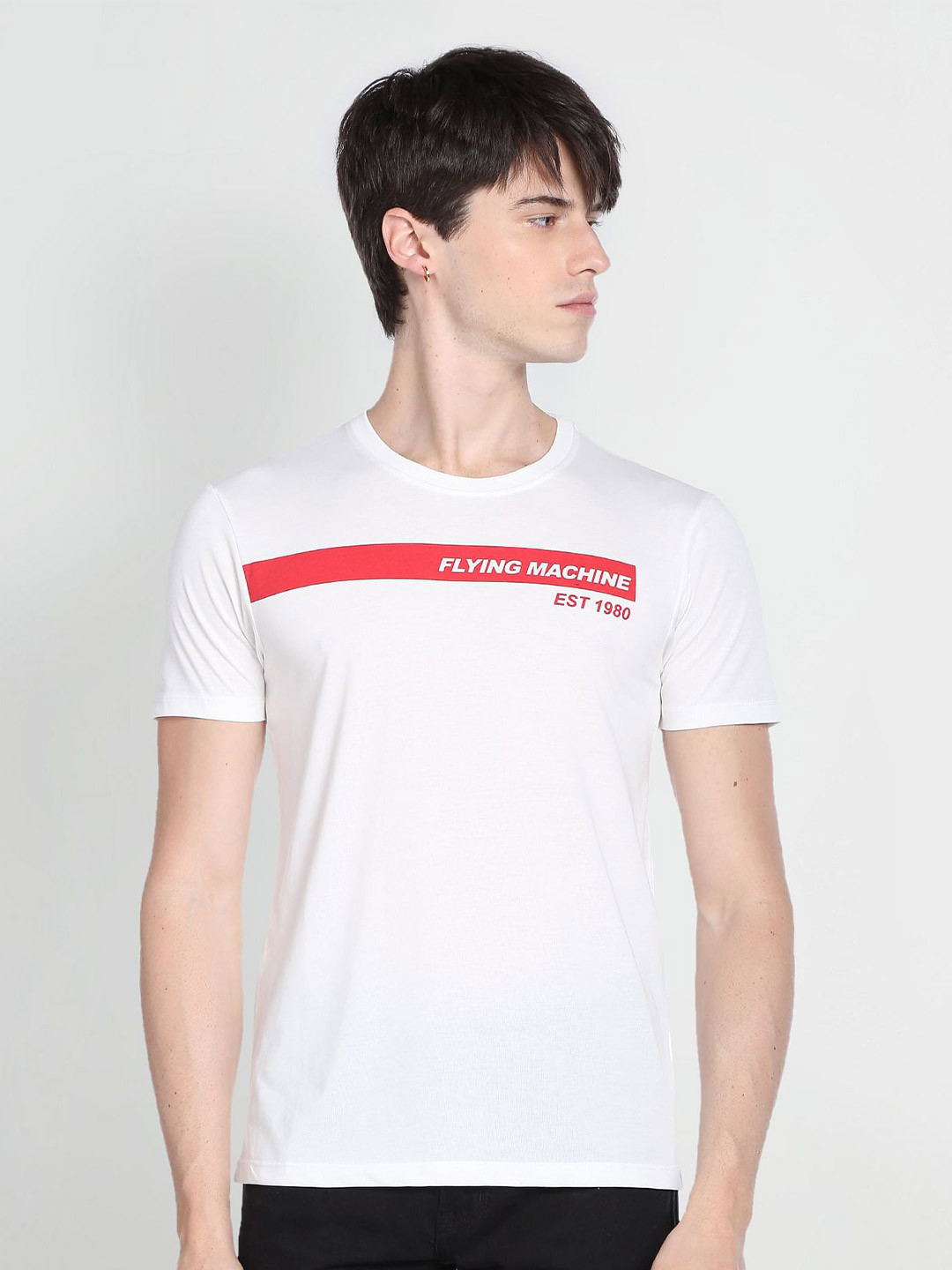 Buy Flying Machine Brand Logo Printed Round Neck Cotton T Shirt ...
