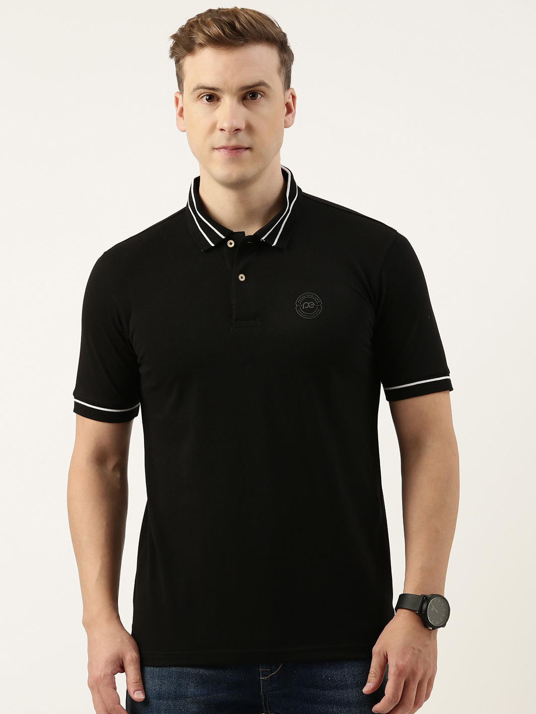 Buy Peter England Polo Collar Slim Fit T Shirt - Tshirts for Men ...