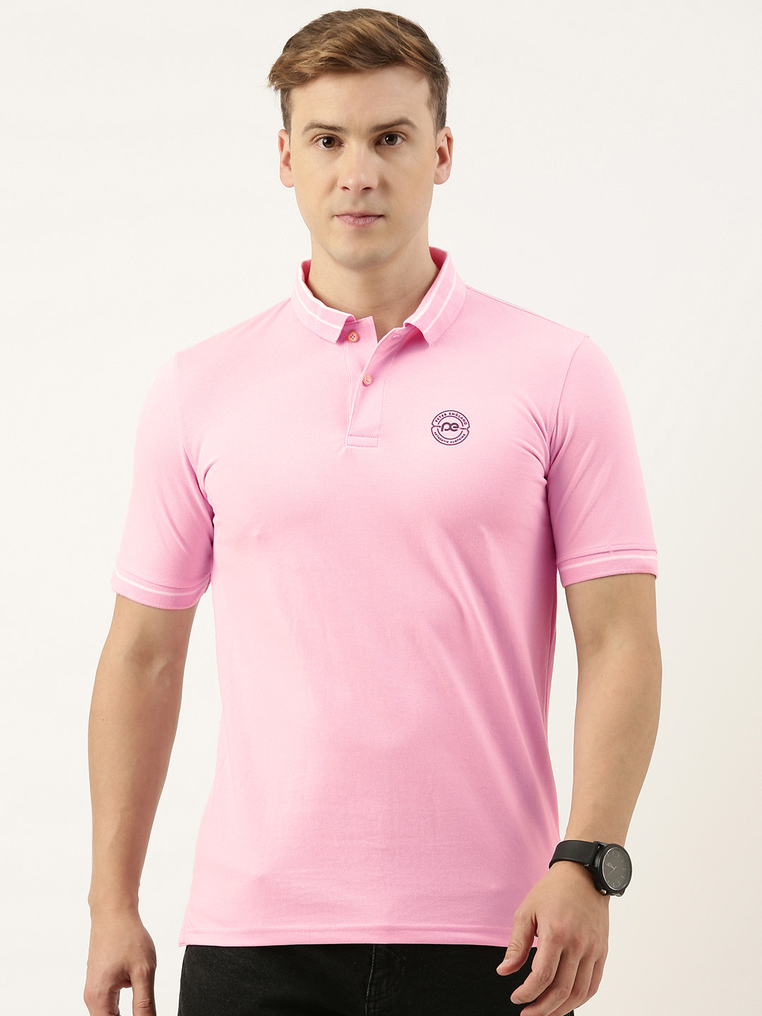 Buy Peter England Polo Collar Slim Fit T Shirt - Tshirts for Men ...