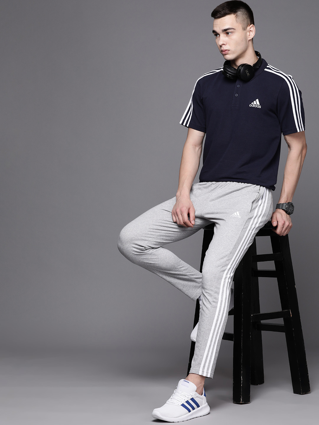 Buy ADIDAS Men Solid 3 Striped Track Pants - Track Pants for Men ...