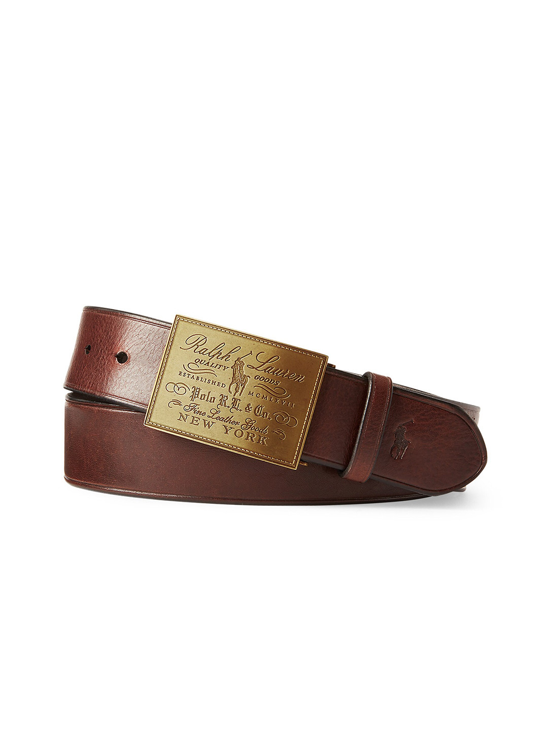 Buy Polo Ralph Lauren Men Heritage Plaque Buckle Leather Belt - Belts ...
