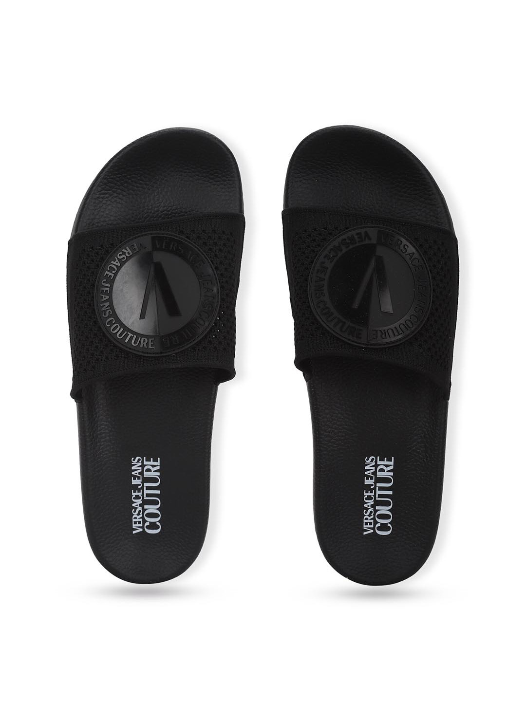 Buy Versace Jeans Couture Men Mesh Open Toe Sliders - Flip Flops for ...