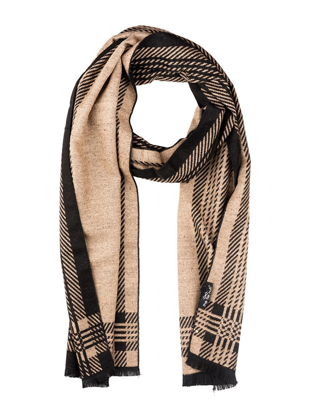 Buy The Tie Hub Men Checked Woolen Scarf With Frayed Border - Scarves ...