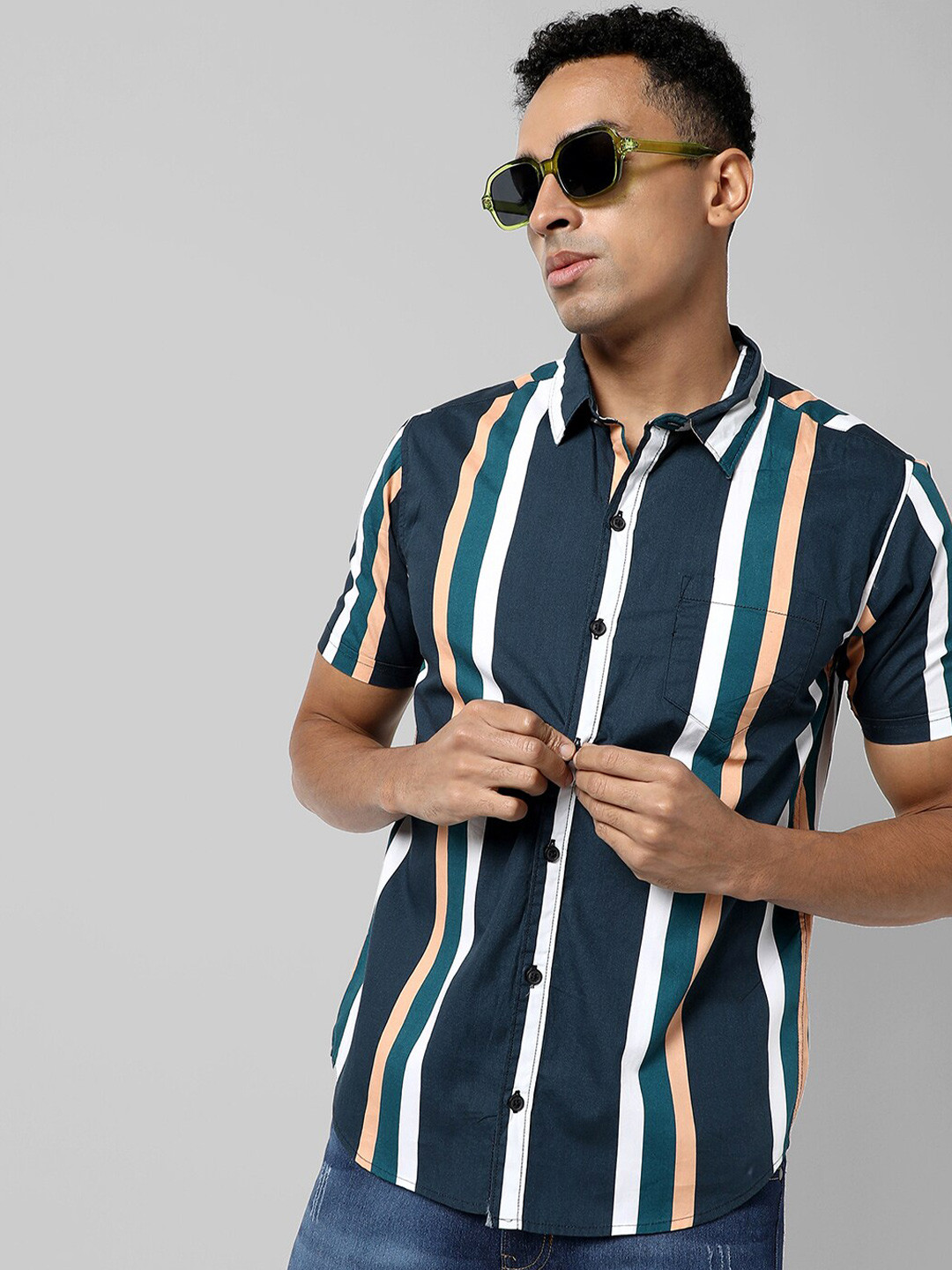 Buy Campus Sutra Classic Vertical Striped Cotton Casual Shirt - Shirts ...
