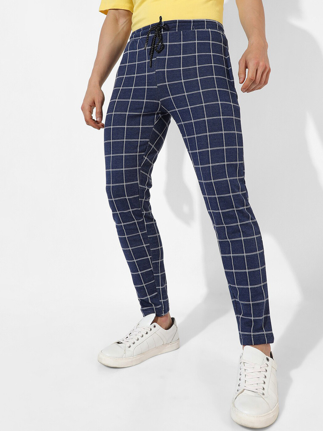 Buy Campus Sutra Men Checked Cotton Track Pants - Track Pants for Men ...