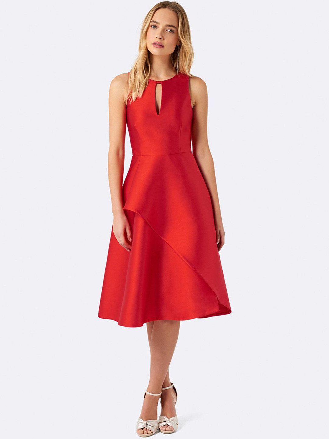 Buy Forever New Women Red Solid A Line Dress - Dresses for Women ...