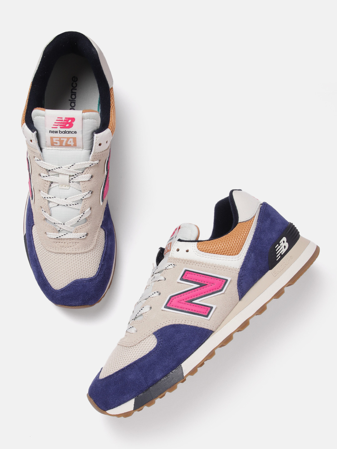 Buy New Balance Men Colourblocked Leather 574 Sports Shoes - Sports ...