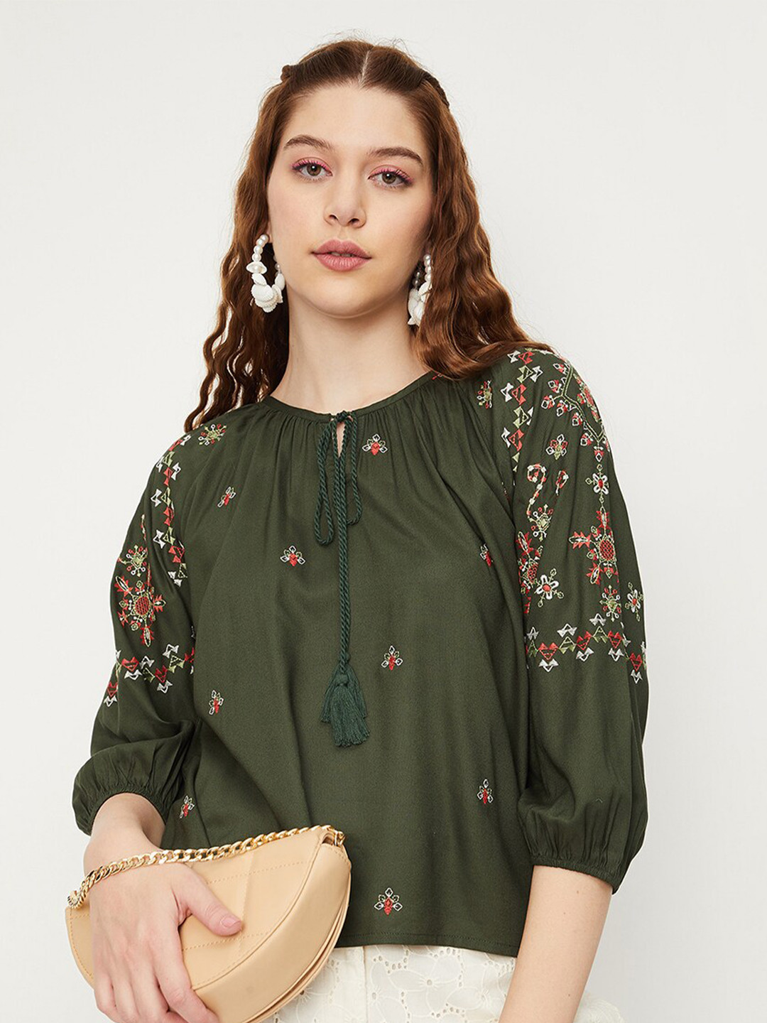 Buy Max Floral Tie Up Embroidered Tunic - Tunics for Women 22454668 ...