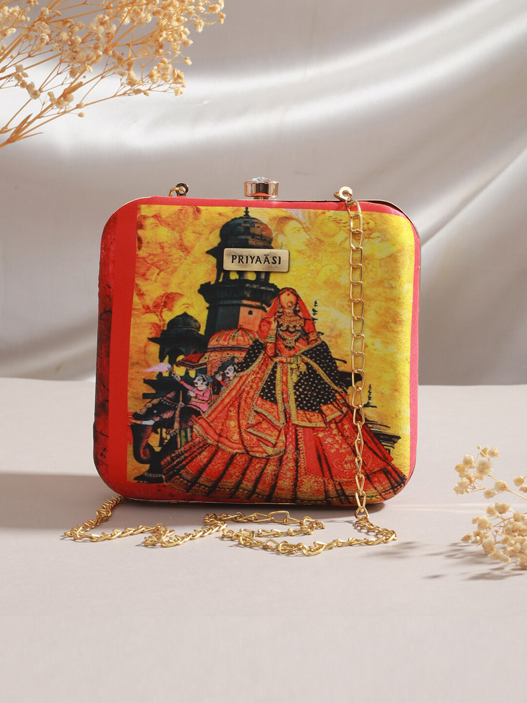 Buy Priyaasi Printed Box Clutch With Sling Strap - Clutches for Women ...