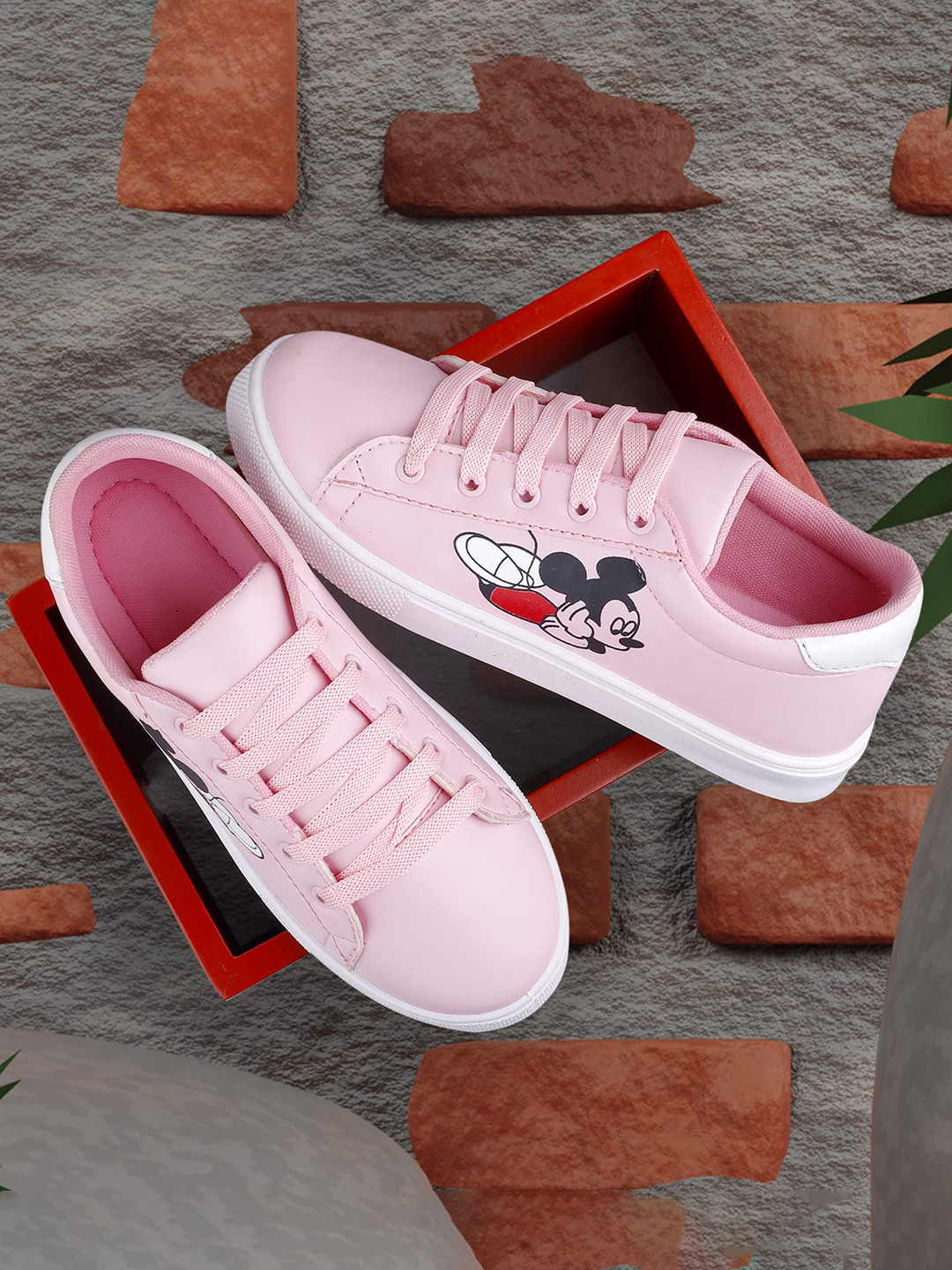 Buy BOOTCO Women Mickey Mouse Printed Comfort Insole Contrast Sole ...