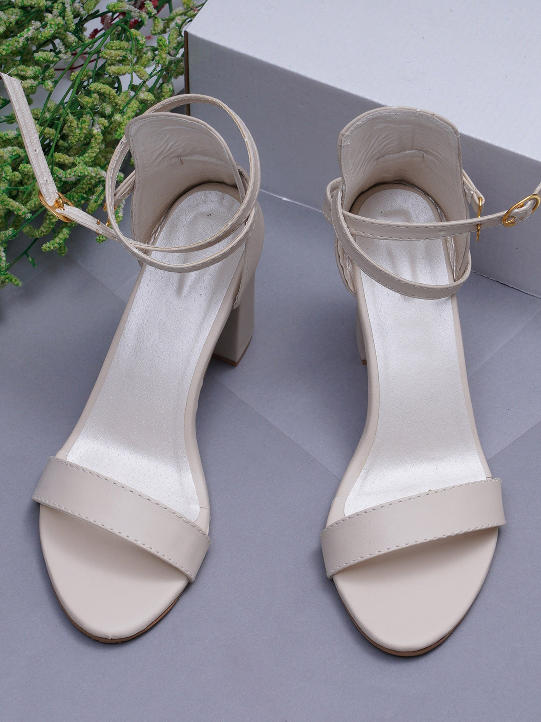 Buy Misto Open Toe Comfortable Block Heels With Ankle Loop - Heels for ...