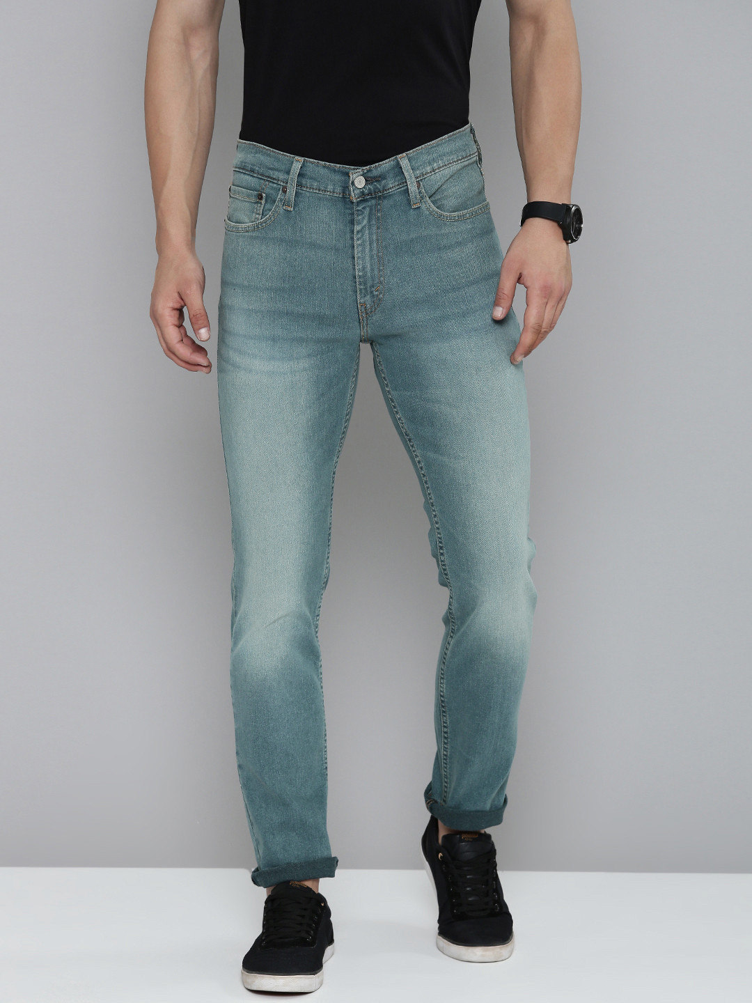 Buy Levis 511 Men Solid Slim Fit Mid Rise Light Fade Stretchable Jeans ...