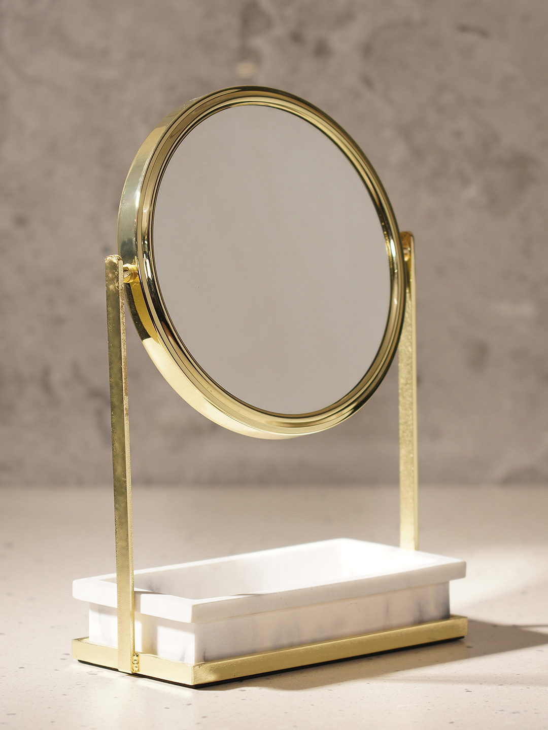 Buy Pure Home And Living Silver Toned Double Sided Metal Vanity Mirror ...