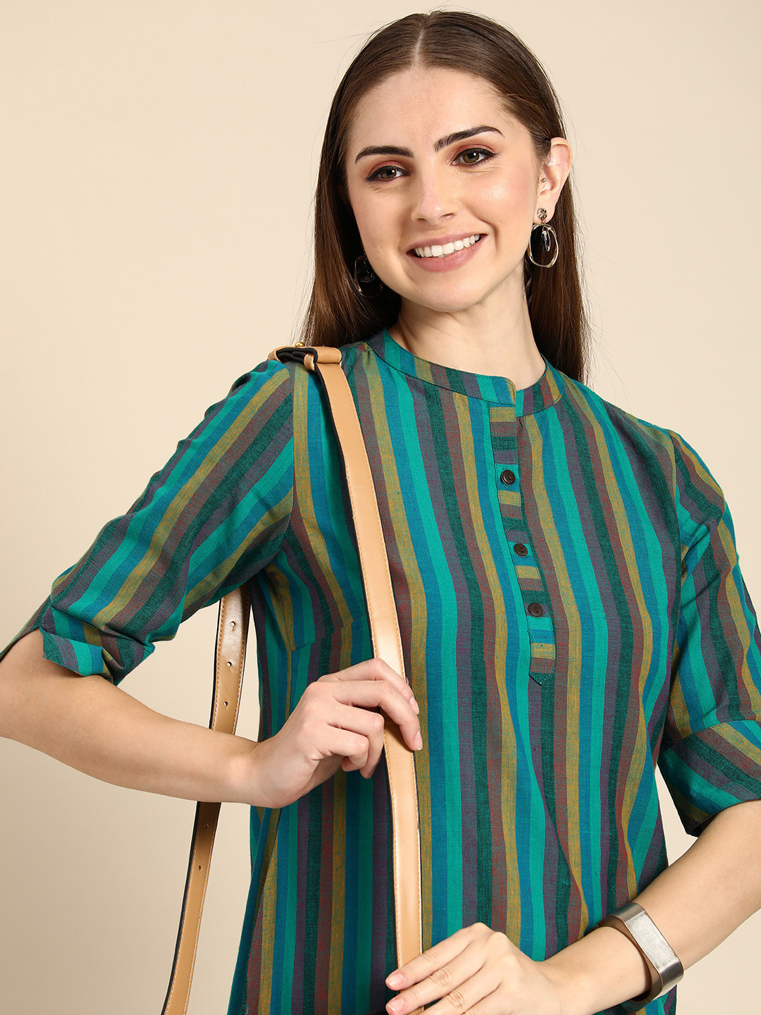 Buy Anouk Women Striped Straight Kurta - Kurtas for Women 22465910 | Myntra