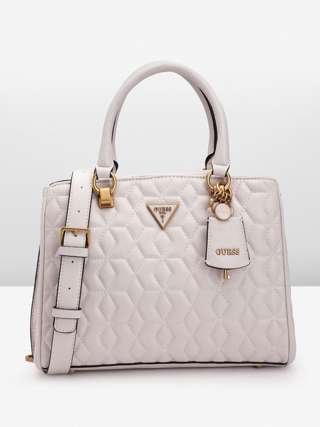 Buy GUESS Women Textured Structured Handheld Bag - Handbags for Women ...