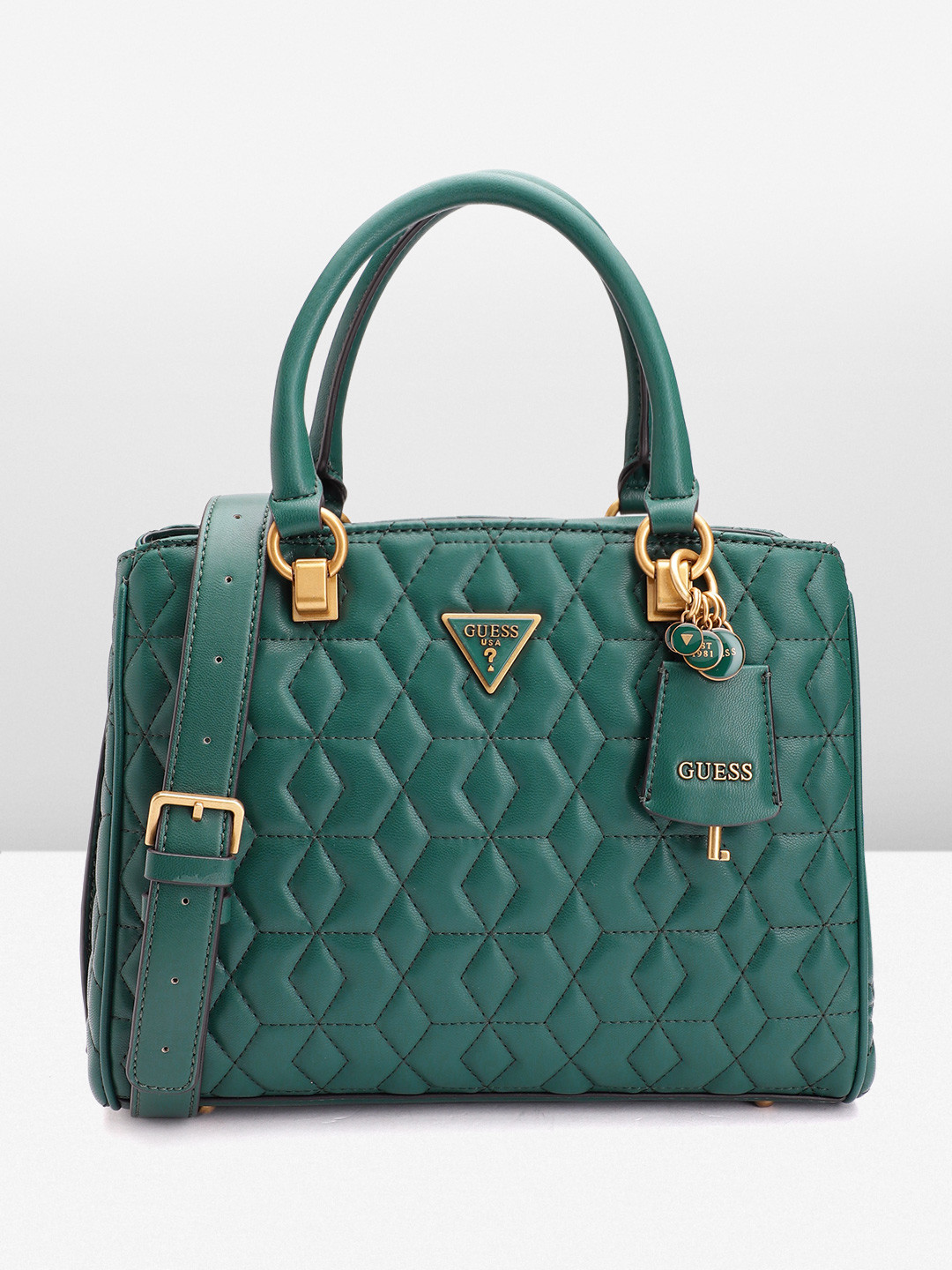 Buy GUESS Structured Handheld Bag With Quilted Detail - Handbags for ...