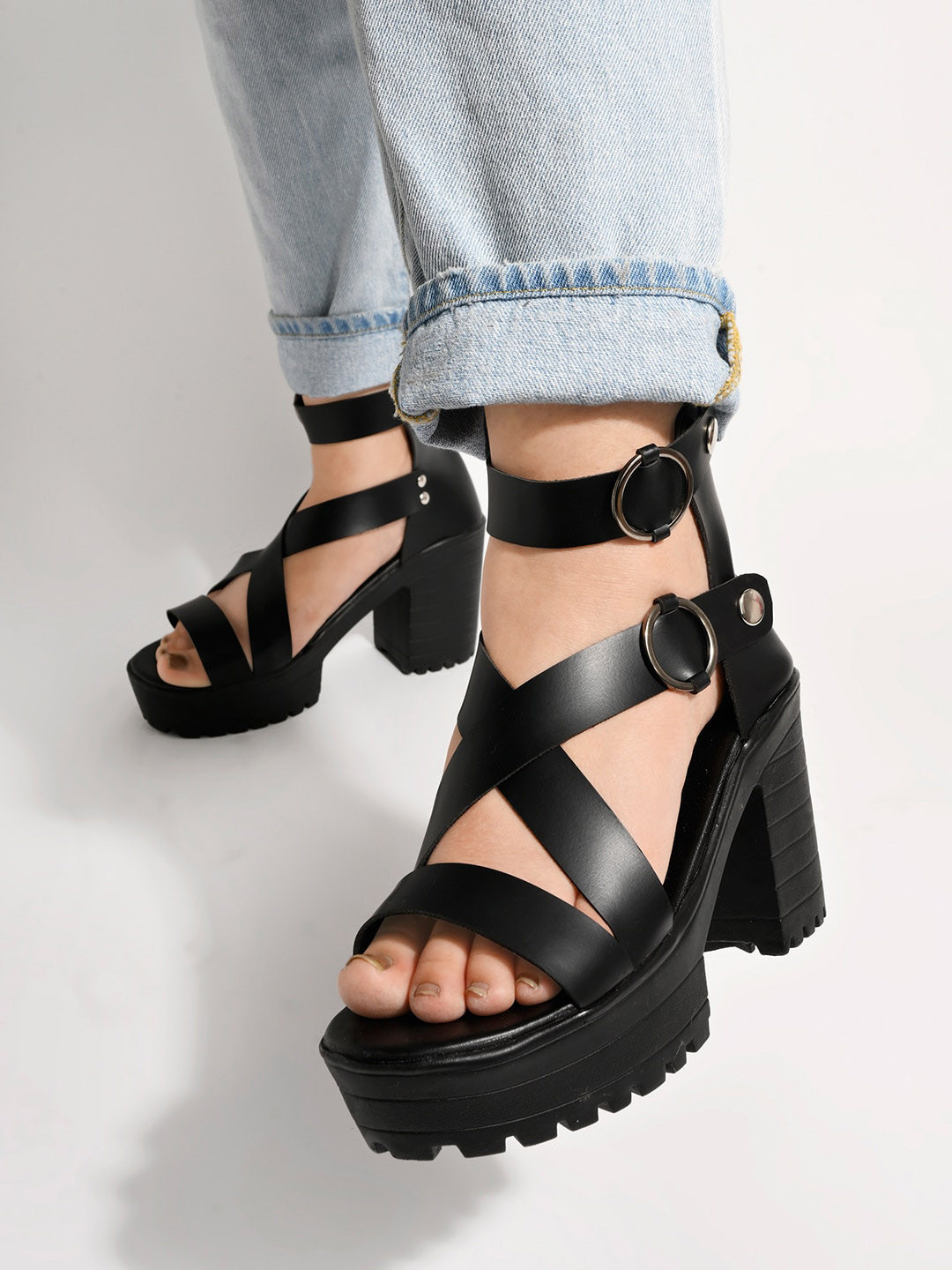 Buy Shoetopia High Top Platform Heels With Ankle Loop - Heels for Women ...