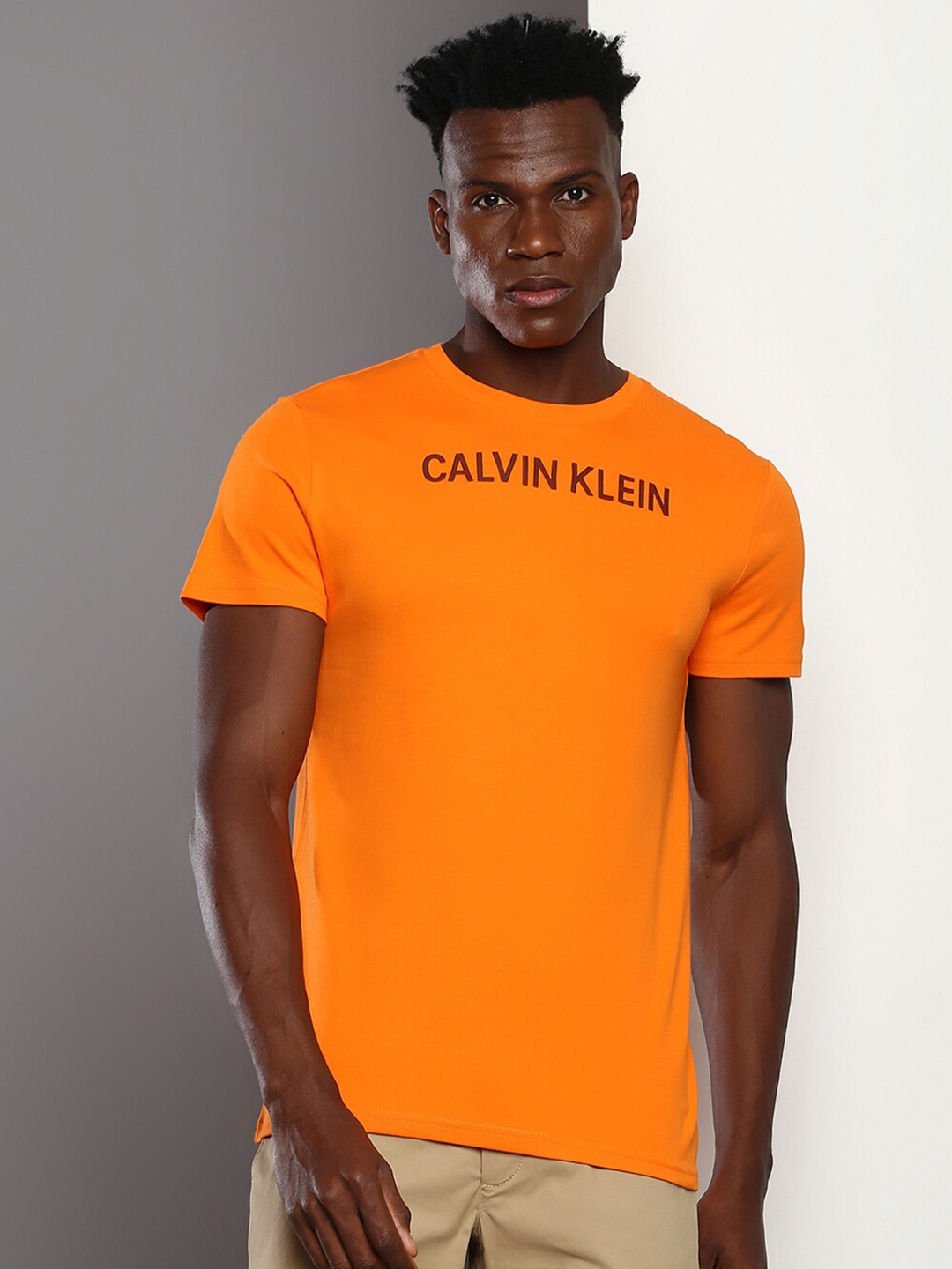 Buy Calvin Klein Jeans Brand Logo Printed Pure Cotton Slim Fit T Shirt