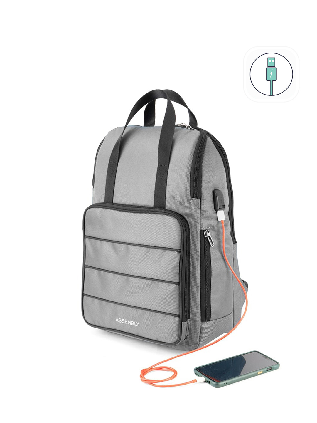 Buy Assembly Ergonomic Water Resistant Backpack With USB Charging Port ...