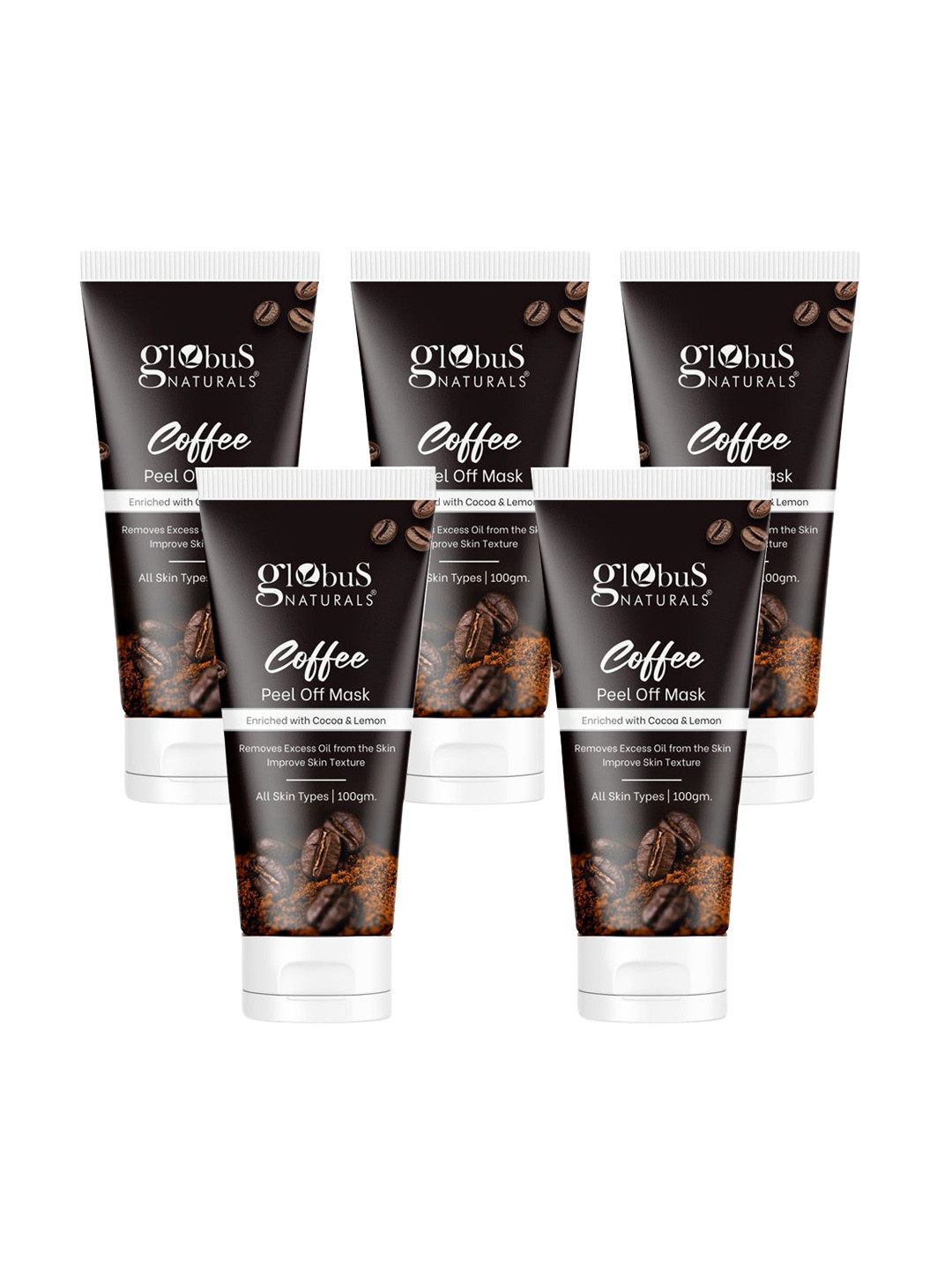Buy Globus Naturals Set Of 5 Coffee Peel Off Mask 100 G - Mask And Peel ...