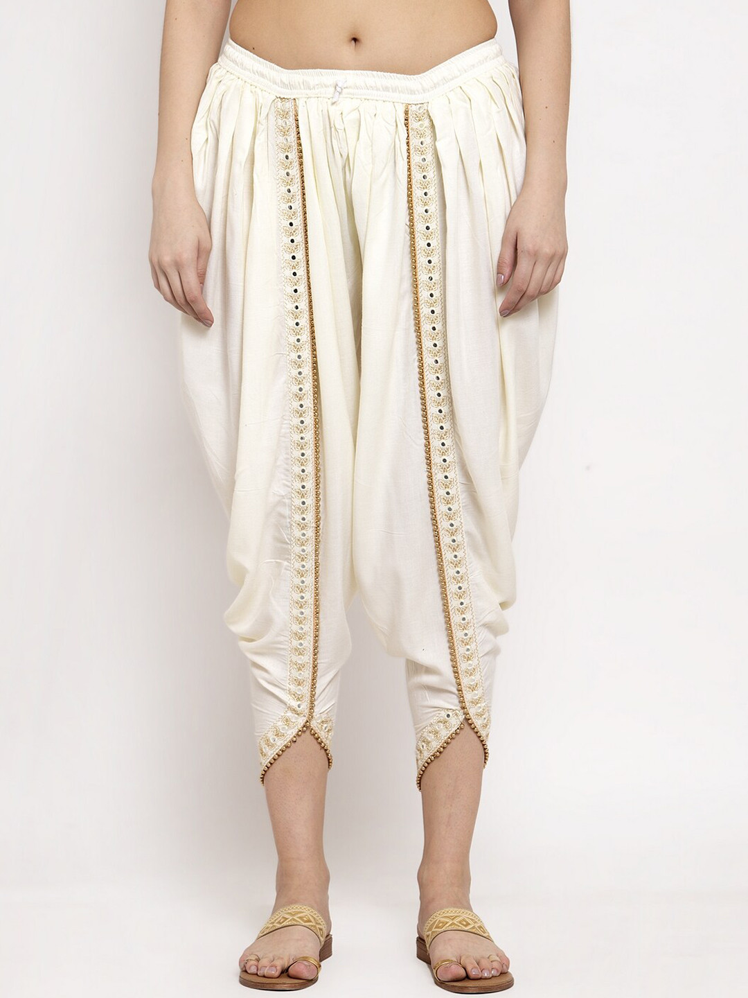 Buy Miaz Lifestyle Women Dhoti Pant With Embellished Border - Dhotis ...