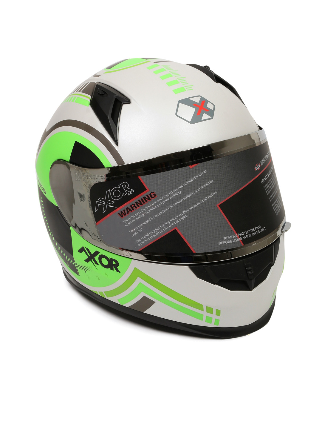 Buy AXOR Men White & Green Matt Printed Full Face Helmet X301 A008 003 ...