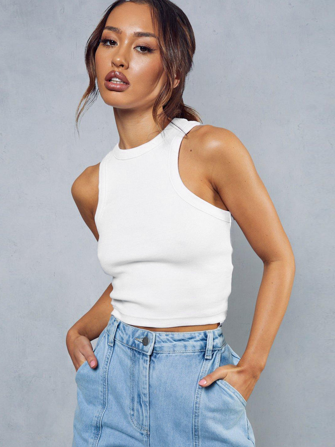 Buy MISSPAP Ribbed Tank Crop Top - Tops for Women 22474534 | Myntra